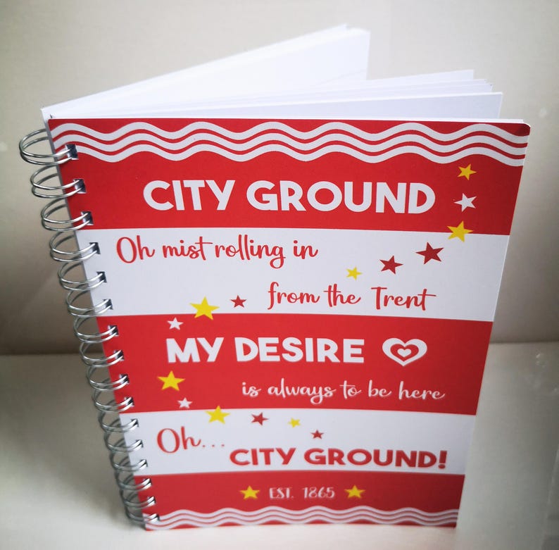Nottingham Forest Chant, A5, Lined Notebook - Etsy UK