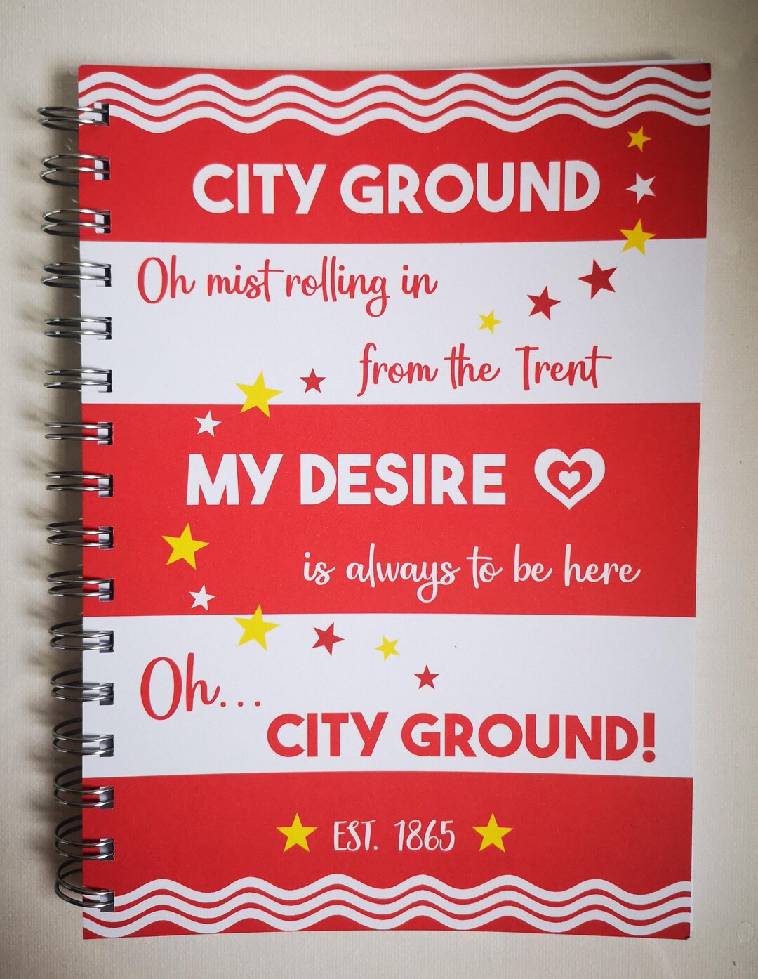 Nottingham Forest Chant, A5, Lined Notebook - Etsy UK