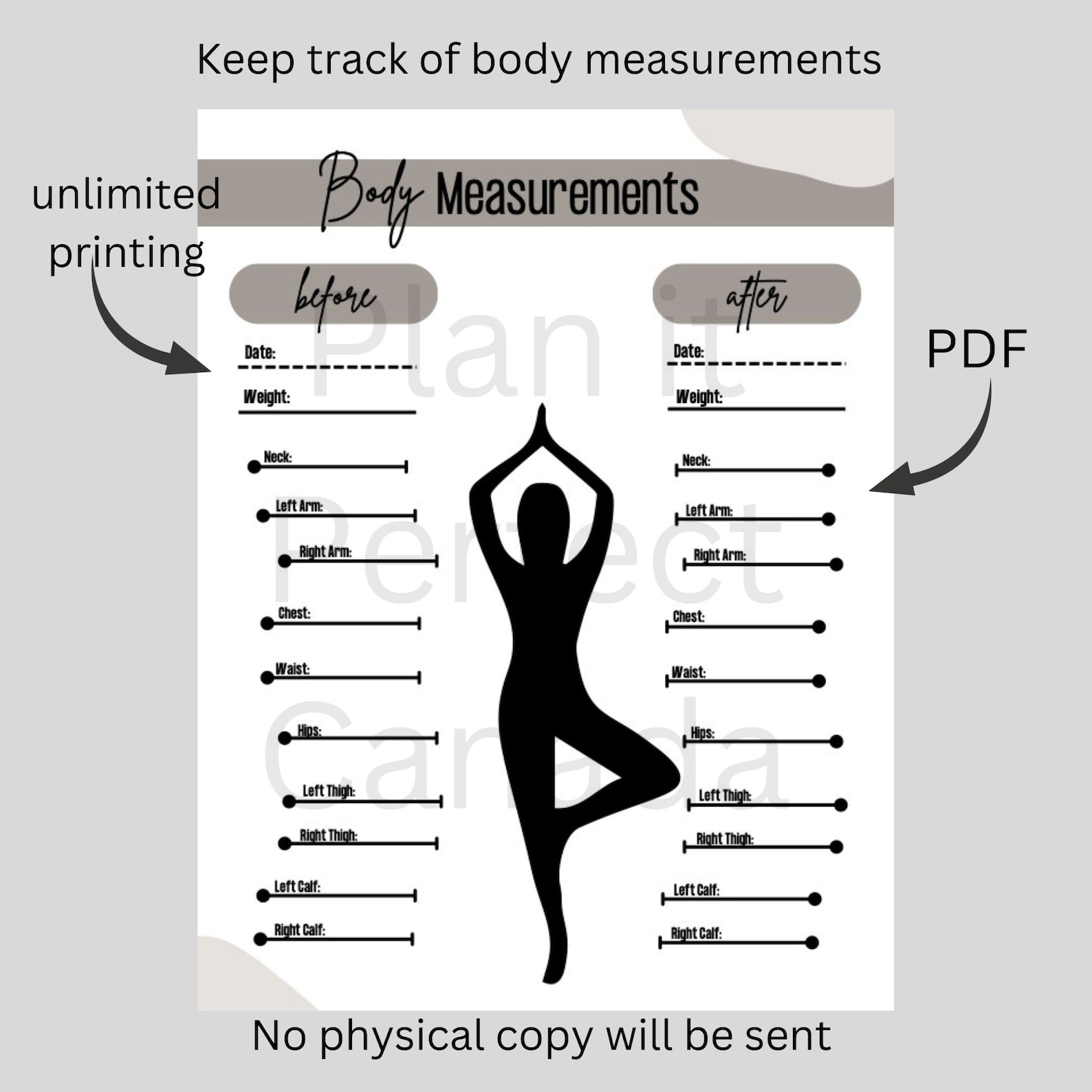 Body Measurement Tracker, Fitness Tracker - Etsy