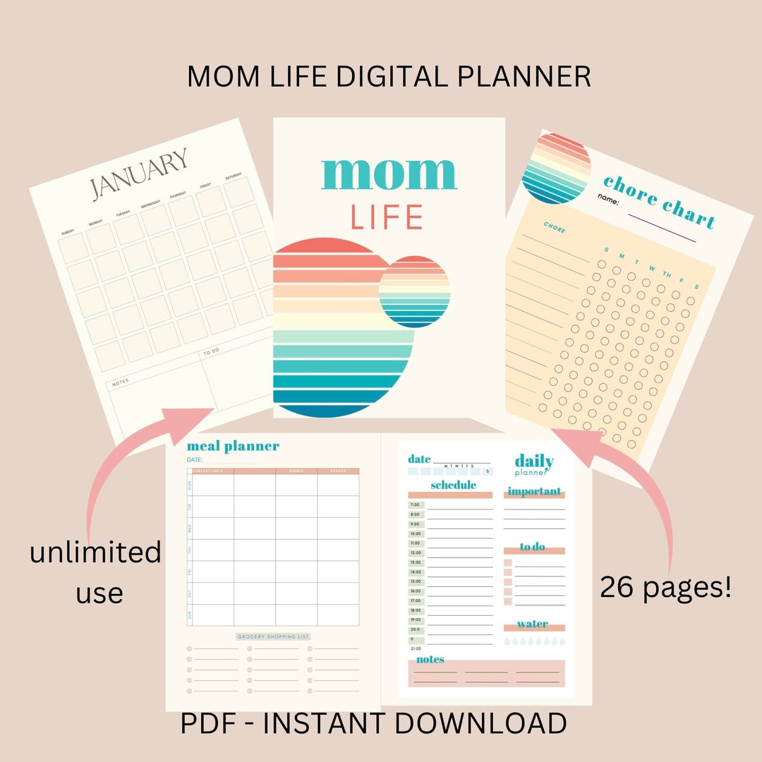 Mom Life Planner, Mom Daily Planner, Digital Planner - Etsy