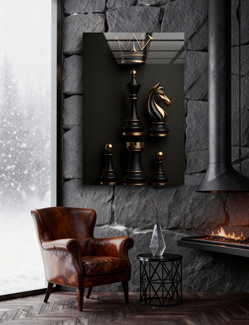 Modern Chess Tempered Glass Wall Art, Ready to Hang - Etsy UK