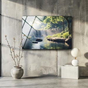 Tempered Glass Waterfall Wall Art: Panoramic Landscape Print - Etsy