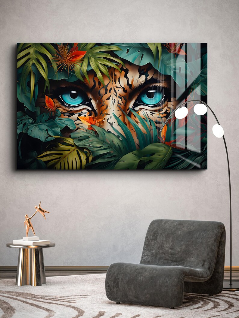 Tempered Glass Forest Creature Eyes Wall Art – Exotic Wildlife Glass ...