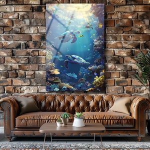 Sea Creatures Wall Art , Ocean Wall Art , Fishes Wall Art , Tempered ...