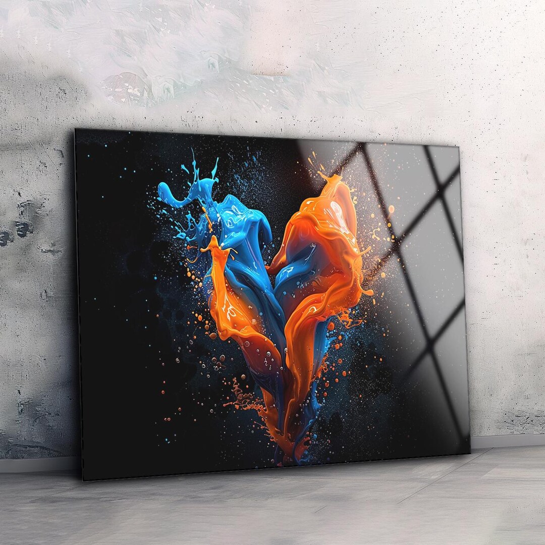 Abstract Glass Wall Art: Tempered Glass Print, Modern Home Decor - Etsy