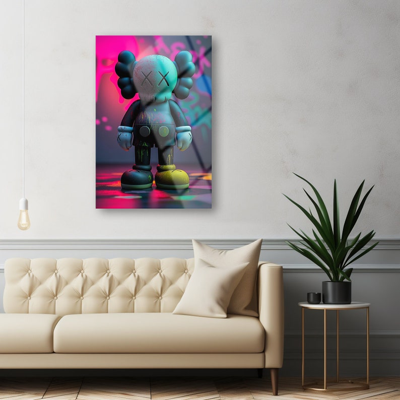 Kaws Wall Art , Kaws Figure Wall Art , Kaws Wall Decor , Tempered Glass ...