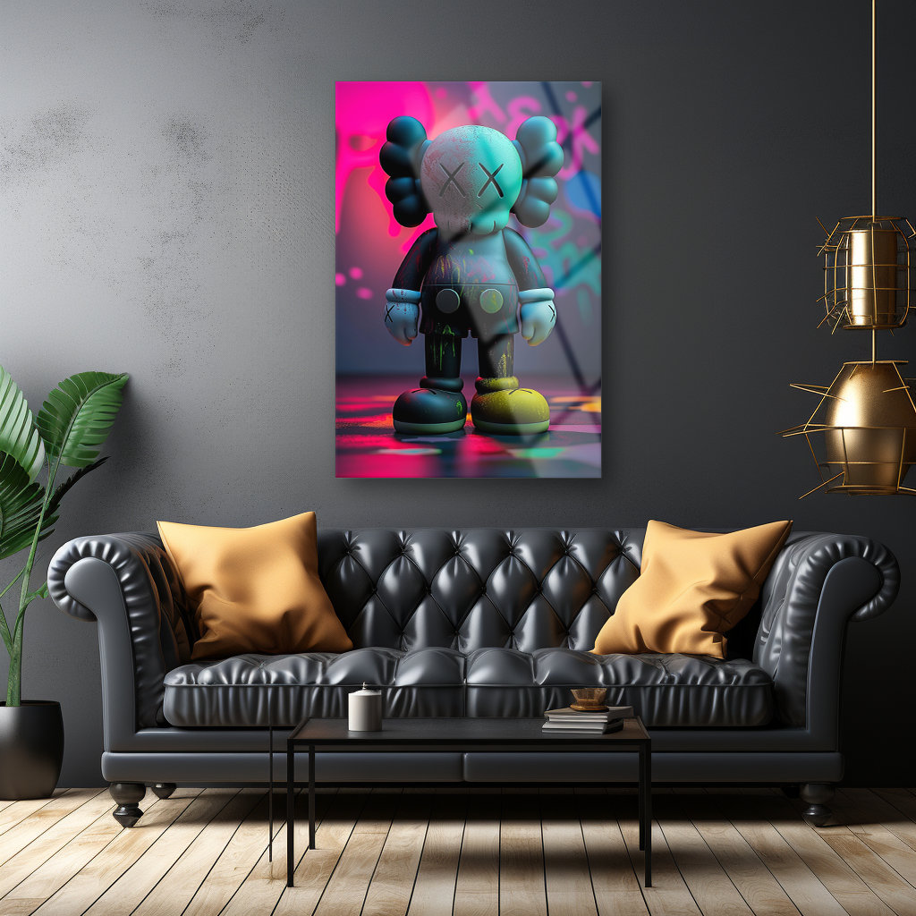 Kaws Wall Art , Kaws Figure Wall Art , Kaws Wall Decor , Tempered Glass ...