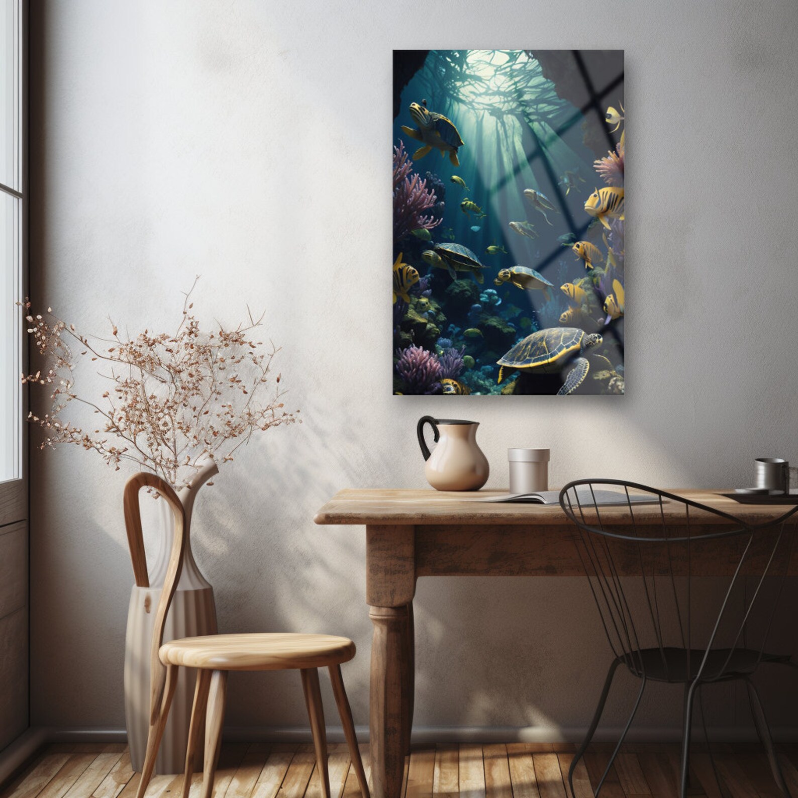 Sea Creatures Wall Art , Ocean Wall Art , Fishes Wall Art , Tempered ...