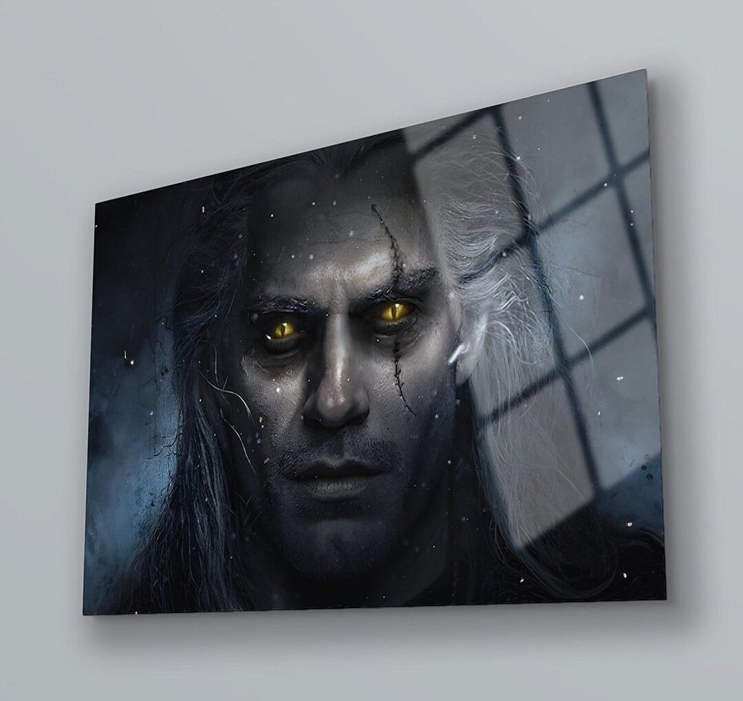 Witcher Wall Art - Geralt Tempered Glass Print - Unique Home & Office ...