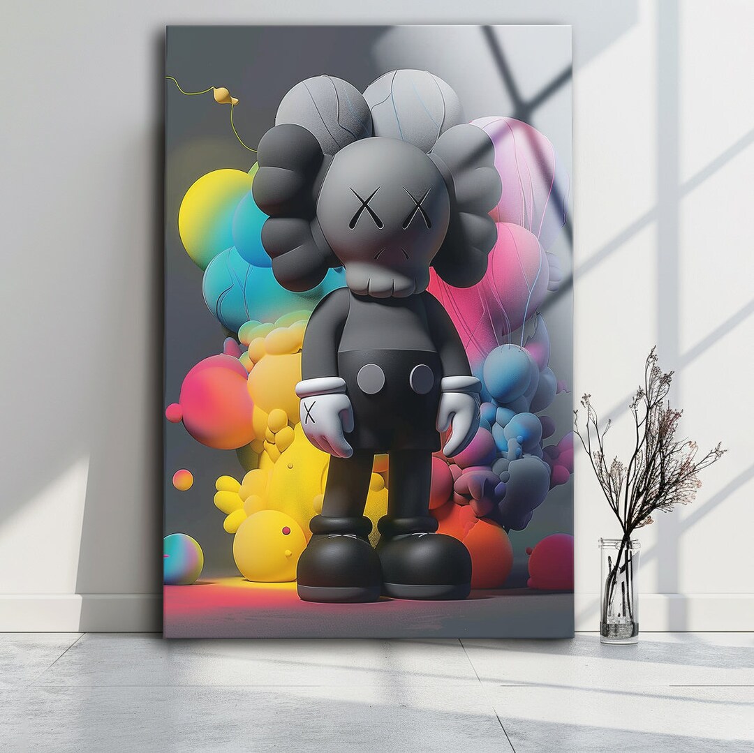 Kaws Figure Wall Art , Tempered Glass Wall Art , Glass Printing , Kaws ...