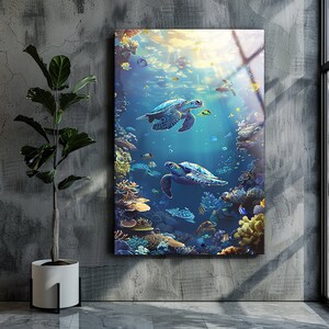 Sea Creatures Wall Art , Ocean Wall Art , Fishes Wall Art , Tempered ...