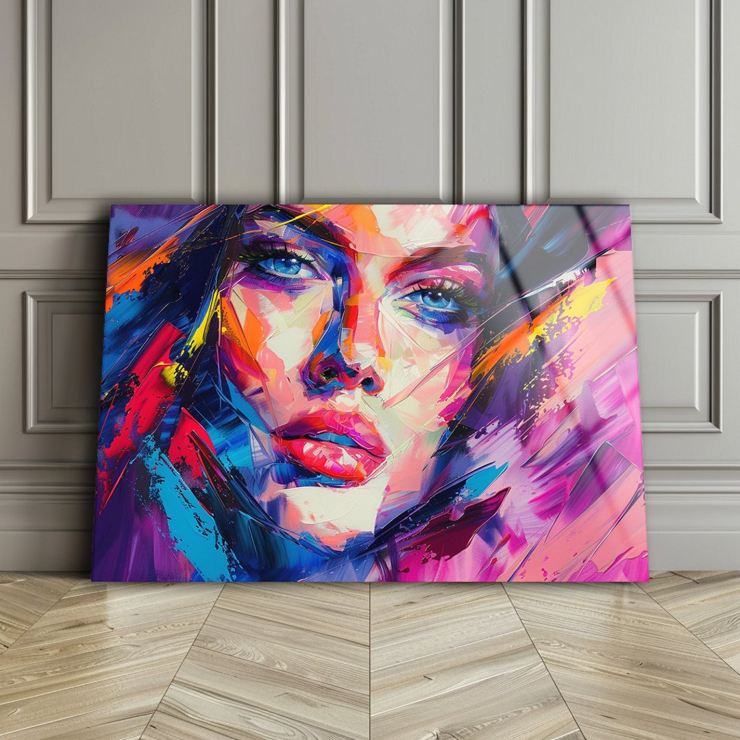 Woman Wall Decor Abstract Wall Art Tempered Glass Wall Art Glass Printing Wall Hanging