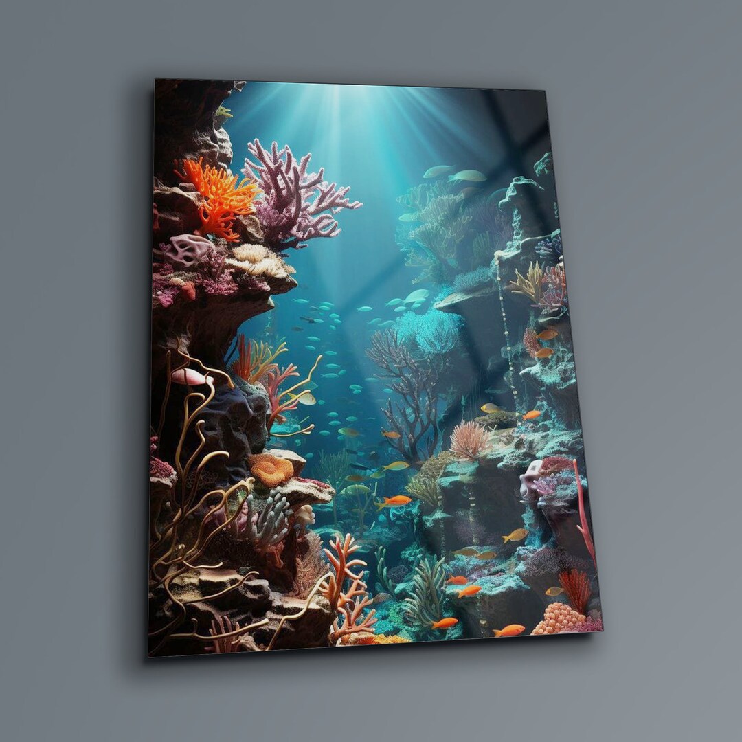 Sea Creatures Wall Art , Ocean Wall Art , Nature Wall Art , Tempered ...