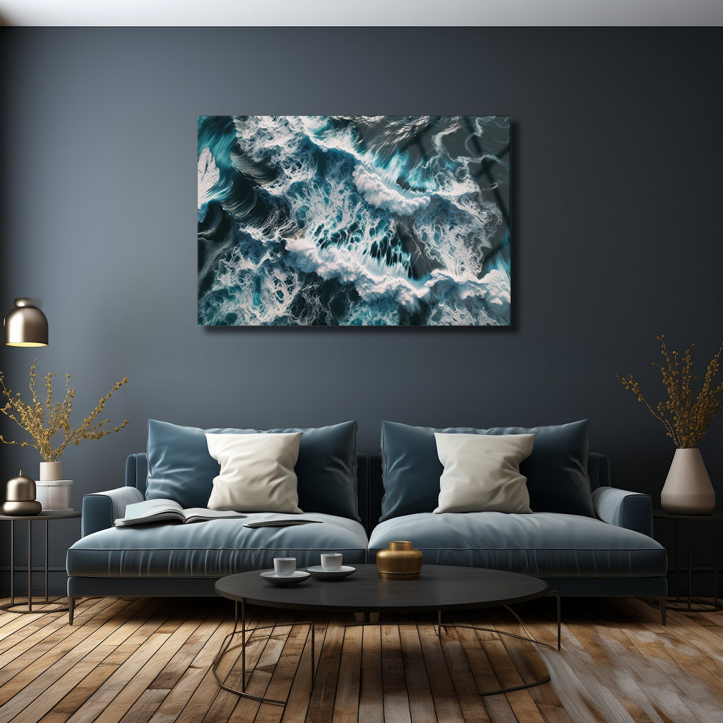 Ocean Wall Art , Wave Wall Art , Sea Wall Art , Tempered Glass Wall Art ...