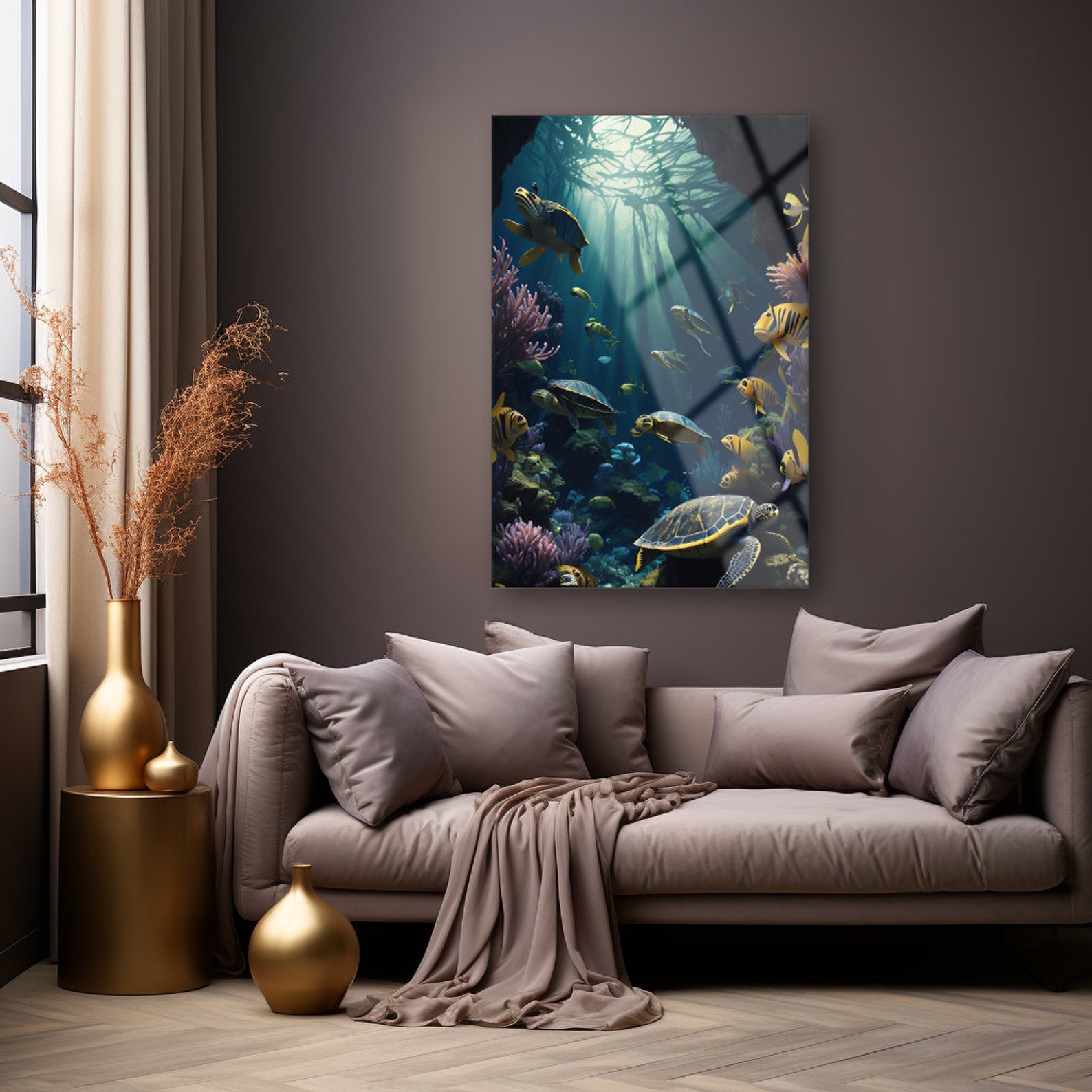 Sea Creatures Wall Art , Ocean Wall Art , Fishes Wall Art , Tempered ...