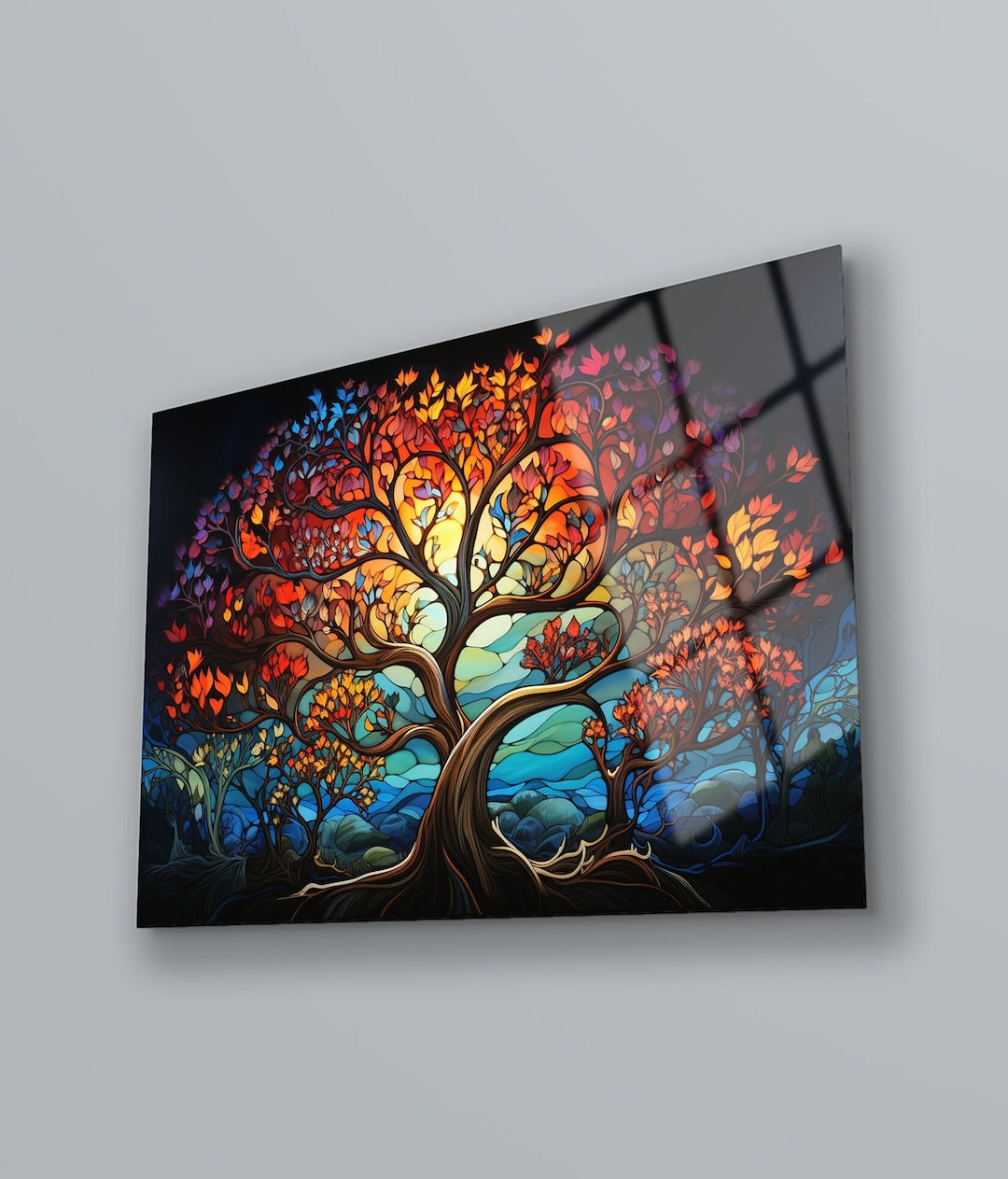 Tree of Life , Glass Wall Art , Wall Art , Wall Hangings , Large Wall ...