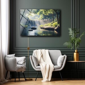 Tempered Glass Waterfall Wall Art: Panoramic Landscape Print - Etsy