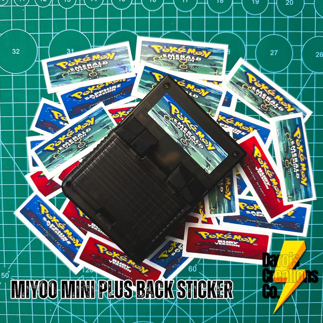 Miyoo Mini Plus Back Holographic Sticker Pack - Gameboy Advance Pokemon ...