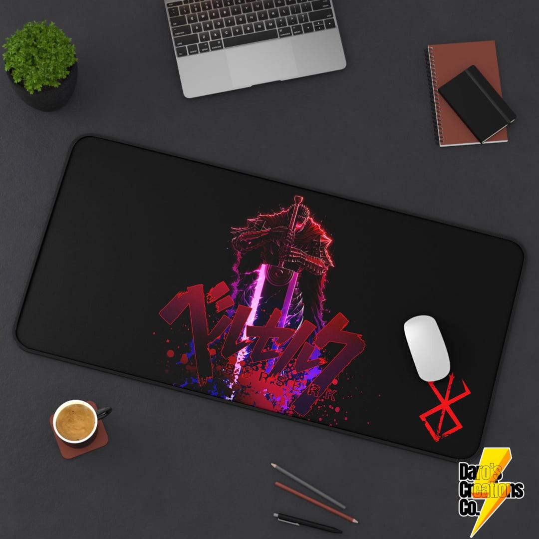 Berserk Anime Desk Mat for Gamers, Home Office or Gifts - Mouse Pad ...