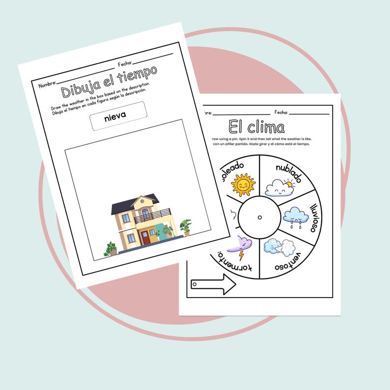 El Clima Worksheets | Spaninsh Worksheets | Spanish for Children | El ...