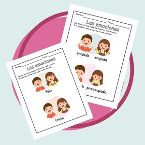 Las Emociones Worksheets | Spanish Worksheets | Spanish for Children ...