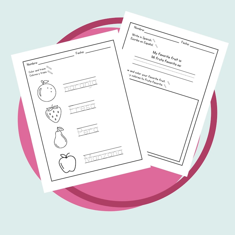 Las Frutas Worksheets | Spanish Worksheets | Spanish for Children ...
