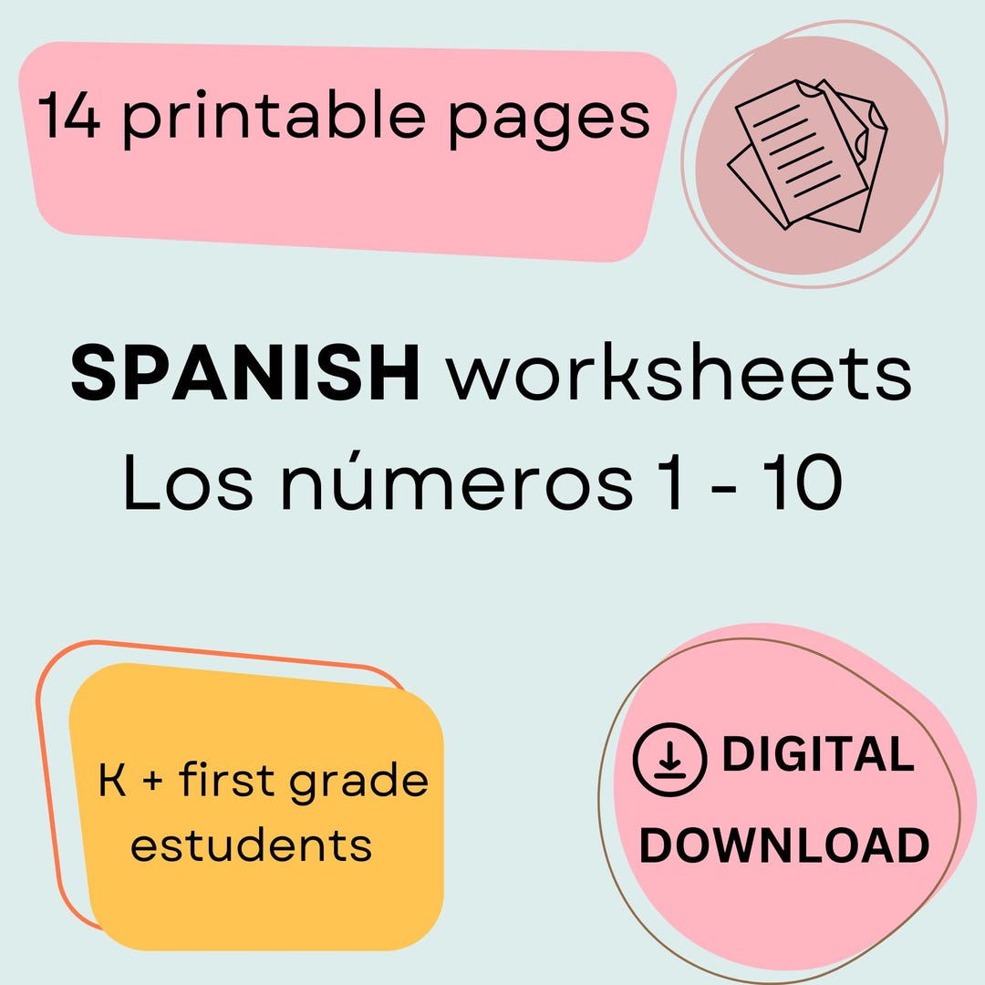 Los Números 1 - 10 | Spanish Numbers | Spanish for Kids | - Etsy