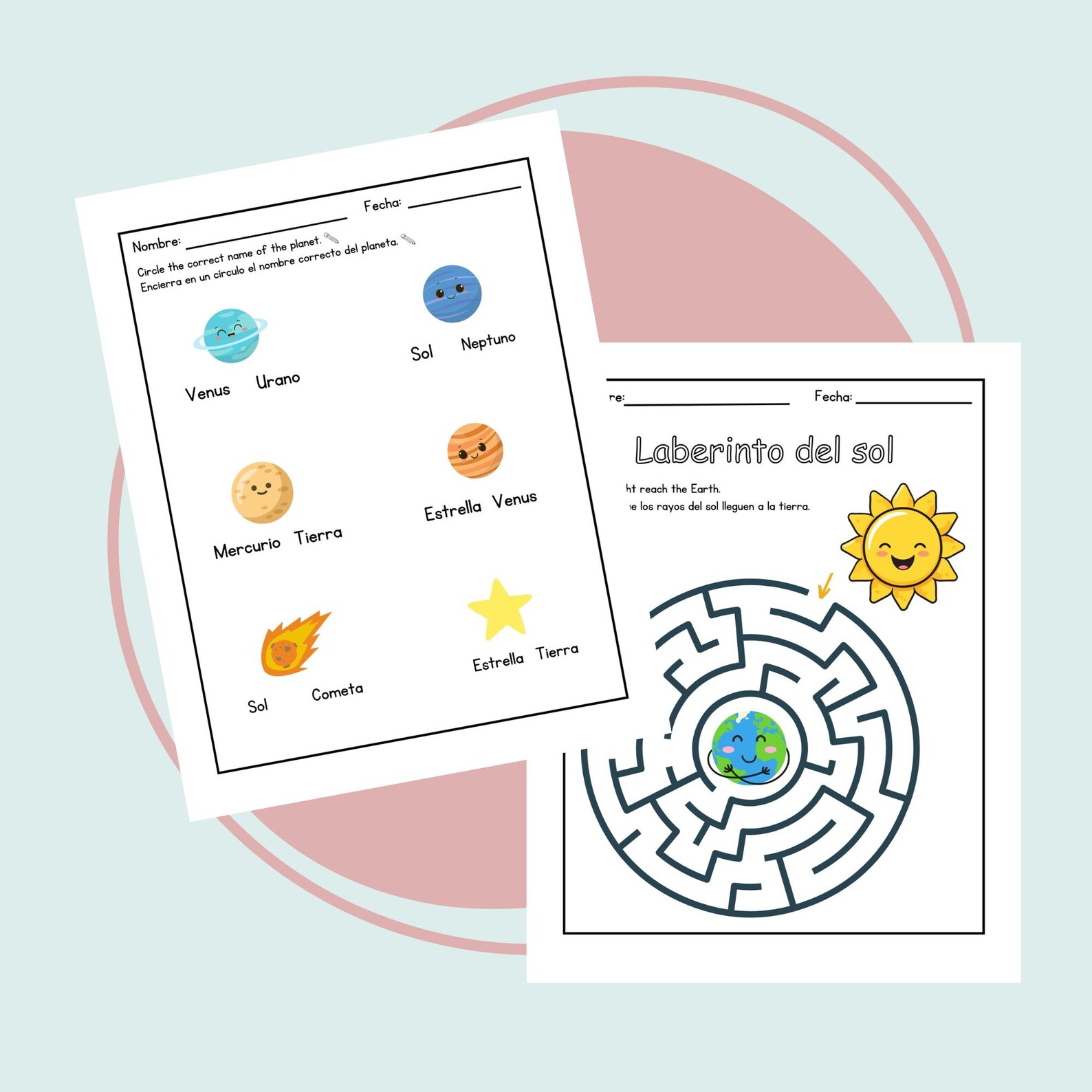El Sistema Solar Worksheets | Spanish Worksheets | Spanish for Children ...