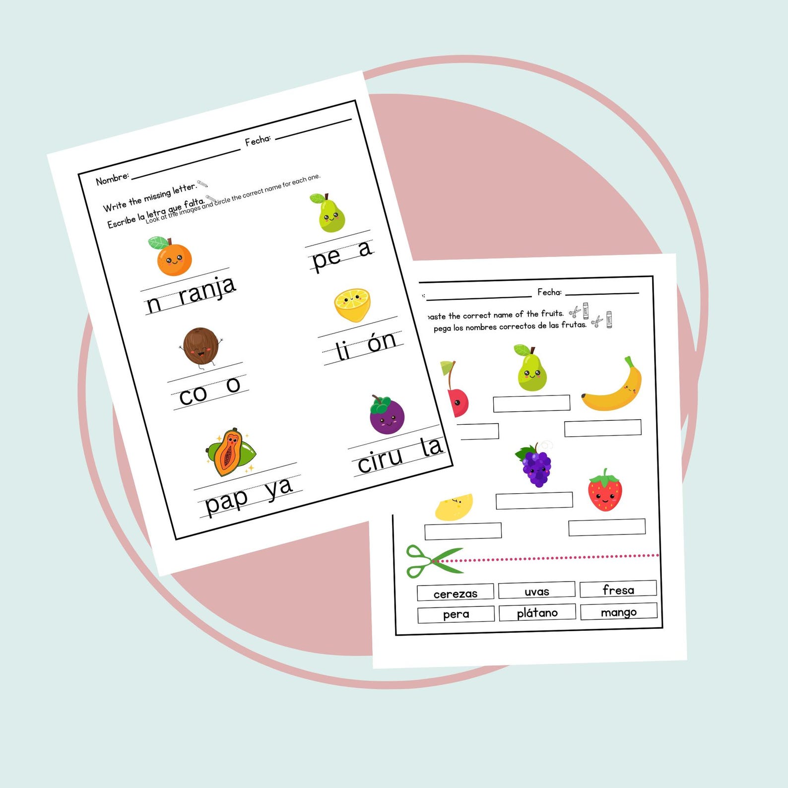 Las Frutas Worksheets | Spanish Worksheets | Spanish for Children ...