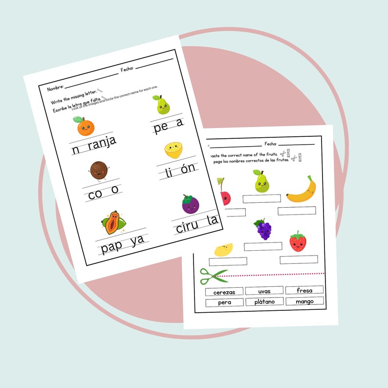Las Frutas Worksheets | Spanish Worksheets | Spanish for Children ...