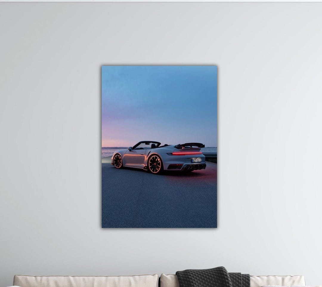 Porsche Blue 911 Carrera Poster Sport Car Wall Art White Porsche 911 ...