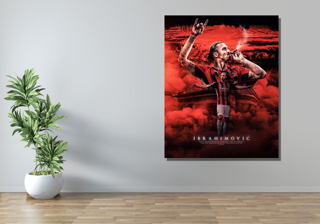 Zlatan Ibrahimovic Canvas Poster Art,zlatan Ibrahimovic Poster,ac Milan ...
