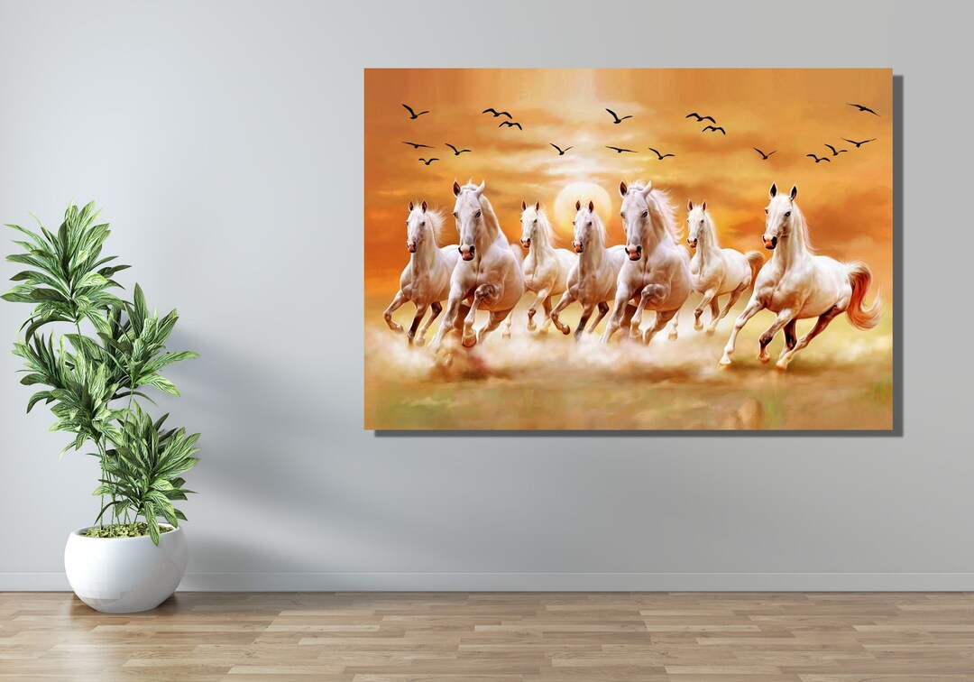 7 Running Horses Canvas Poster Art , Running Horses Canvas Wall Art ...