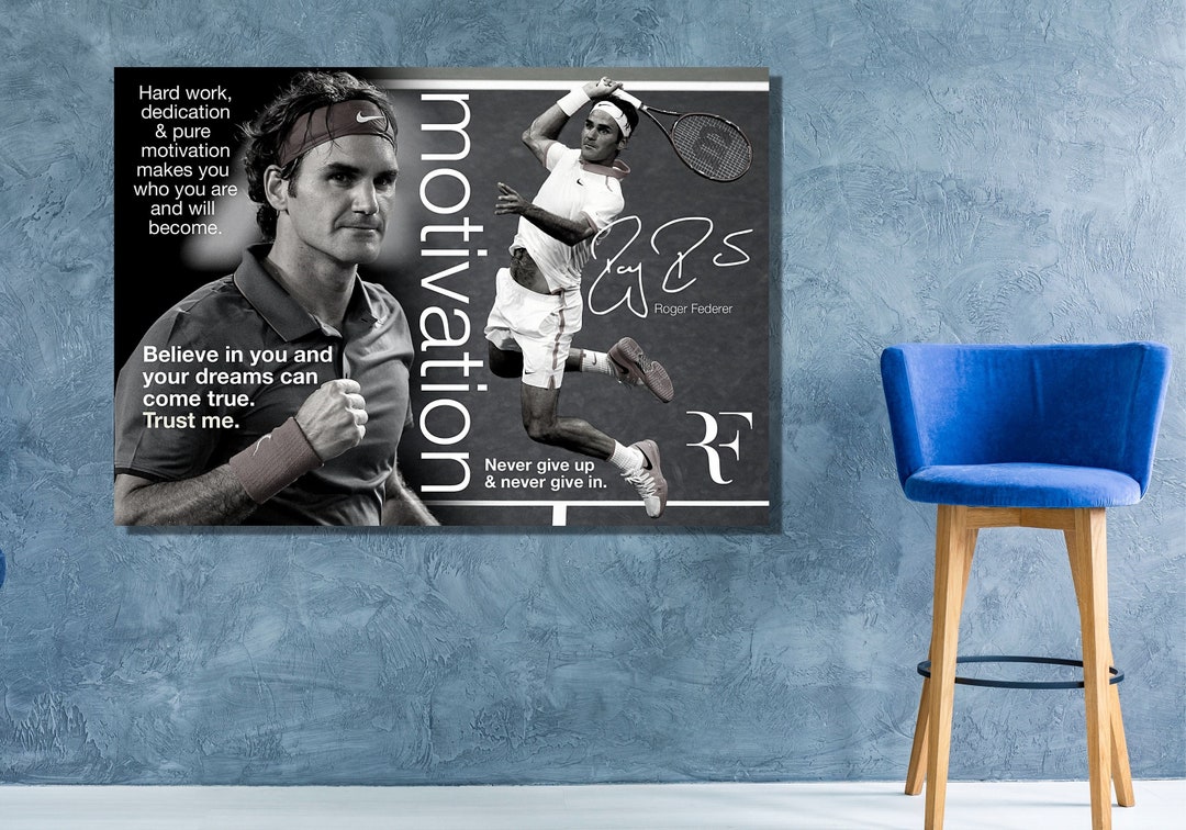 Roger Federer Quote Canvas Poster Art,roger Federer Poster Print Art ...