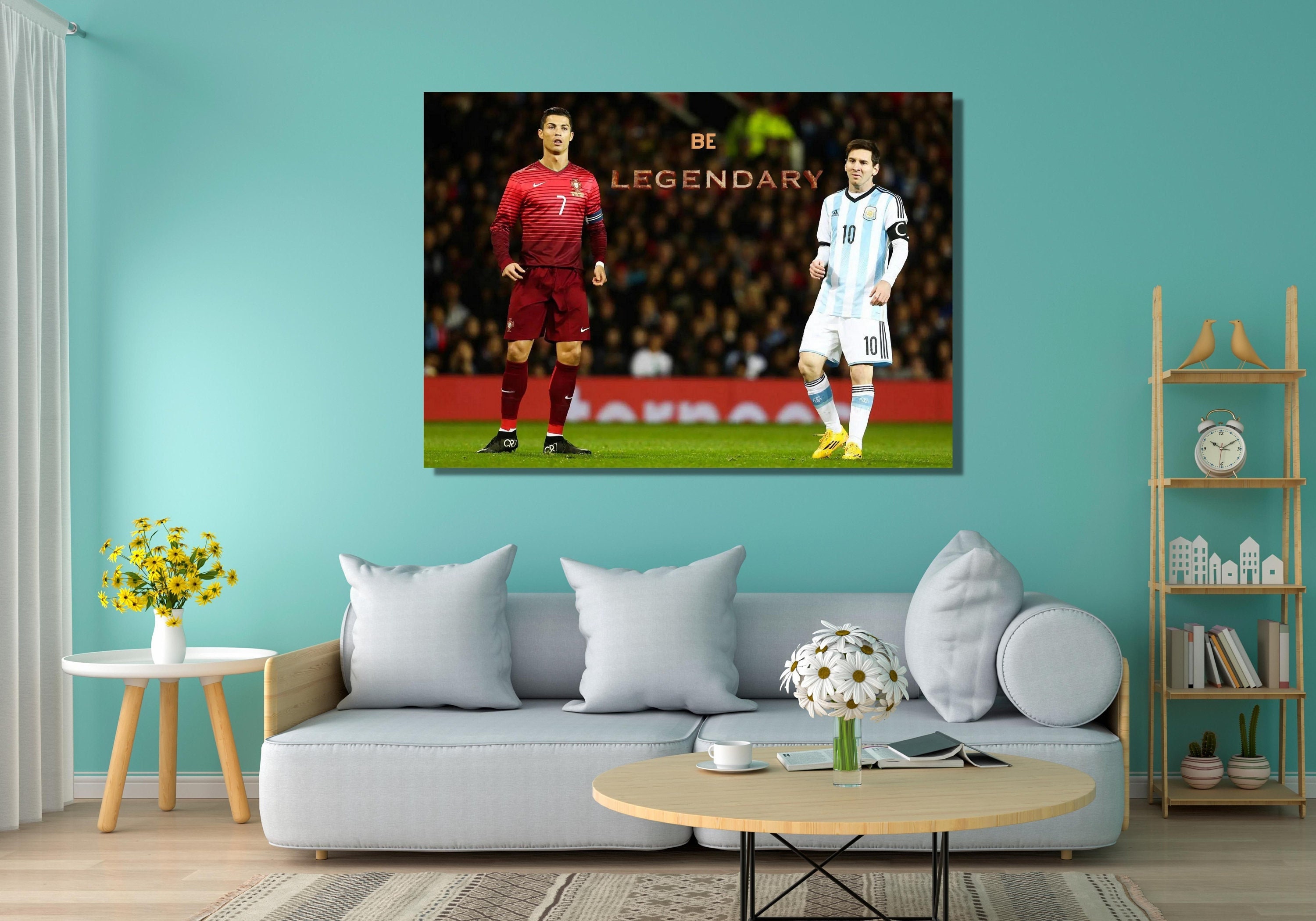 Messi and Ronaldo Be Legendary Canvas Poster Arts , Messi CR7 Painting ...