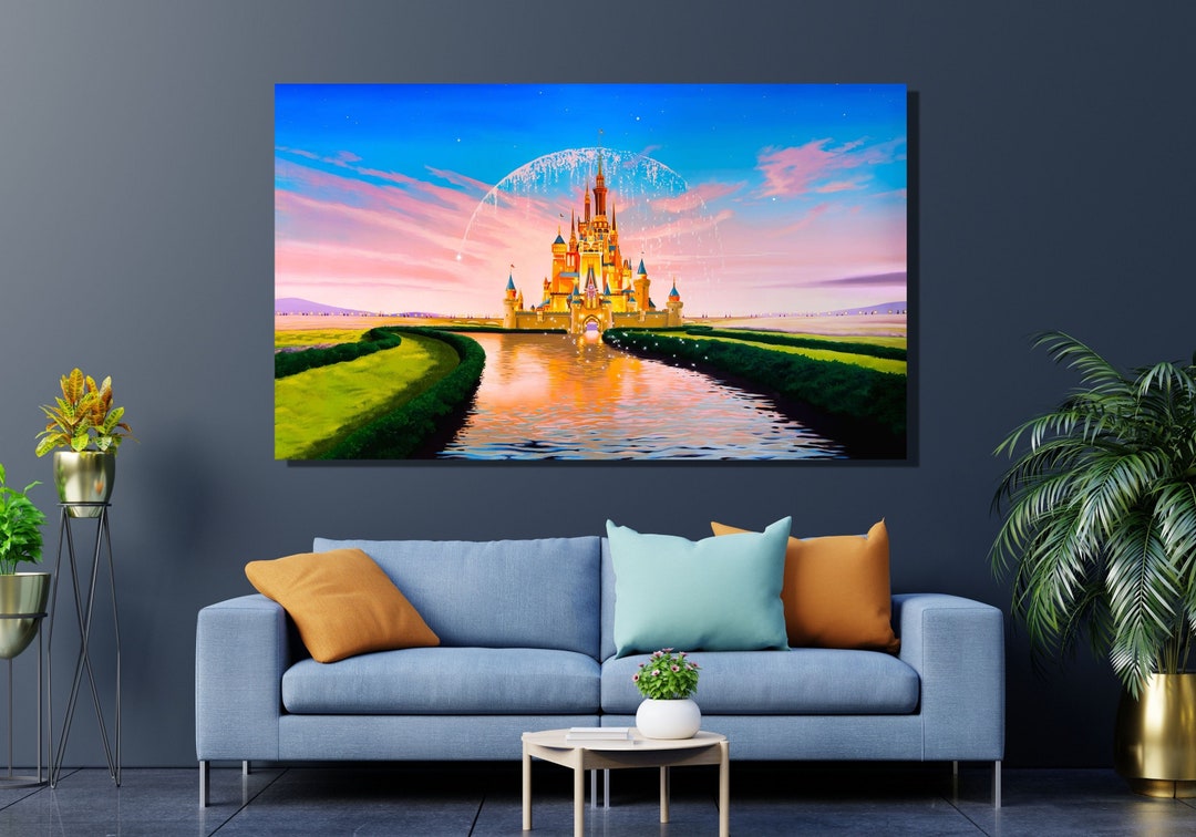 Disney Castle Canvas Poster Art,cindirella Canvas Art,disney Castle ...