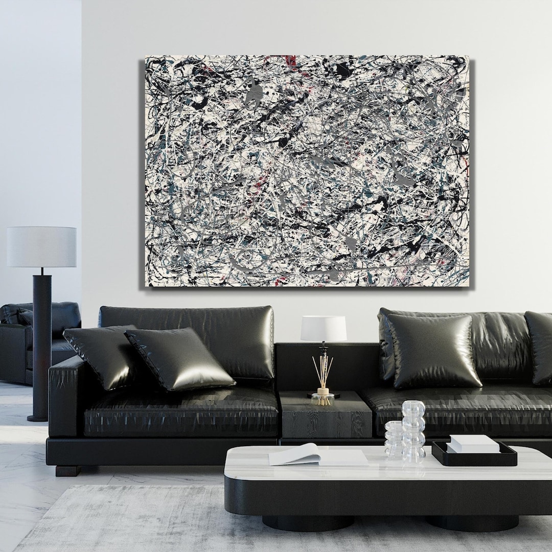 Jackson Pollock Painting Reproduction Canvas Wall Artoffice - Etsy