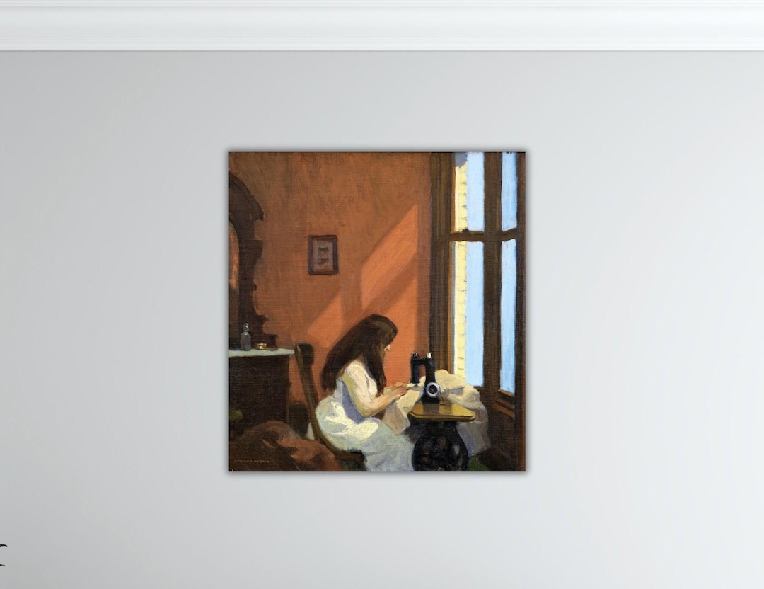 Edward Hopper Girl at Sewing Machine Wall Art Edward Hopper Poster ...