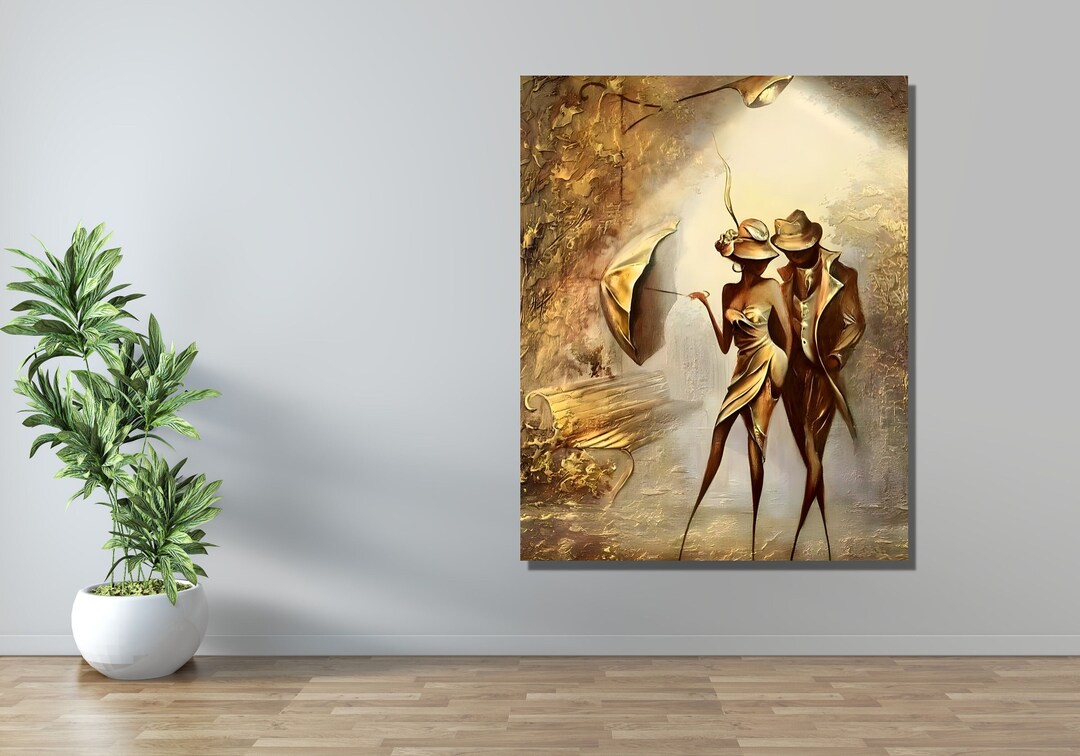 Golden Tango Dancers Poster,golden Tango Dancers Canvas Art,golden ...