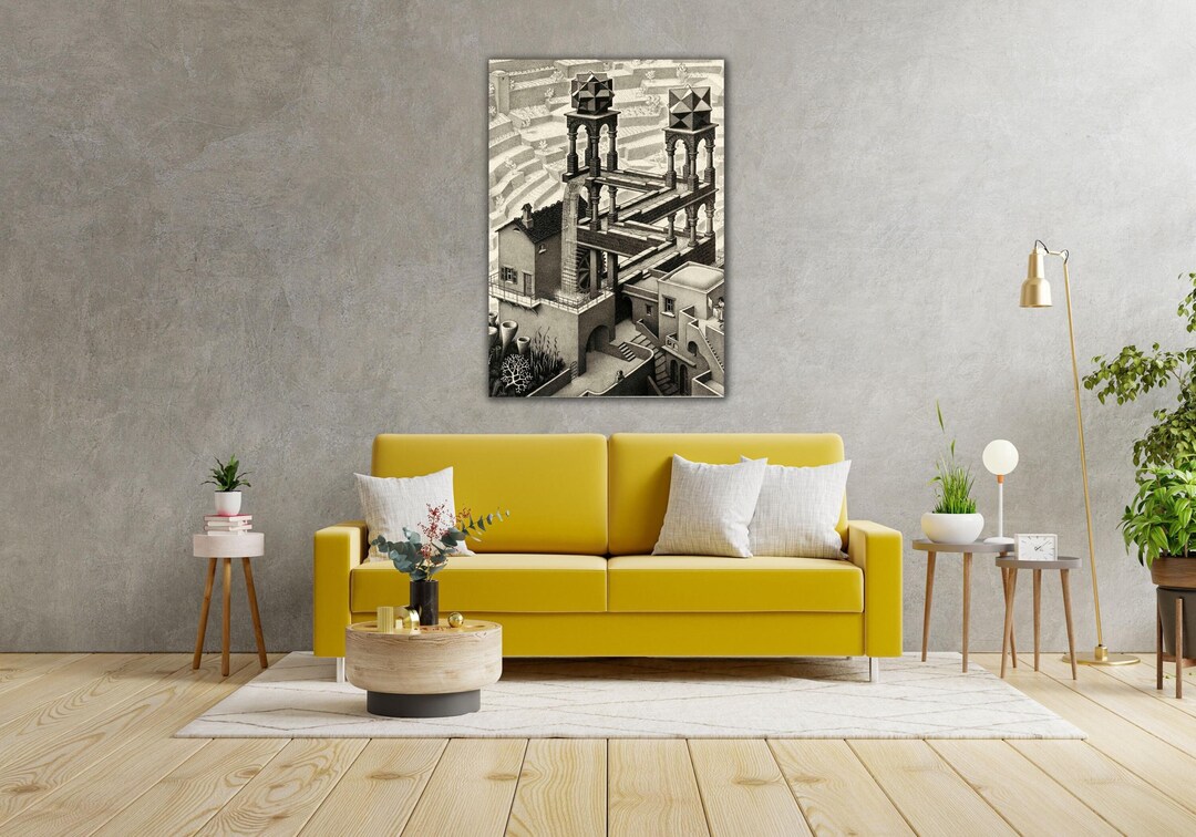 M C Escher Waterfall Poster Maurits Cornelis Escher Wall Art Room Decor ...