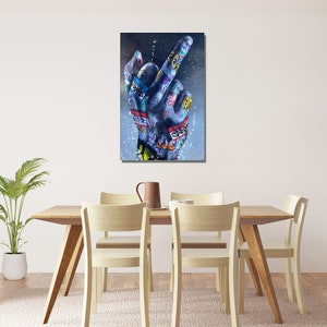 Middle Finger Graffiti Canvas Poster Art, Middle Finger Graffiti Canvas ...
