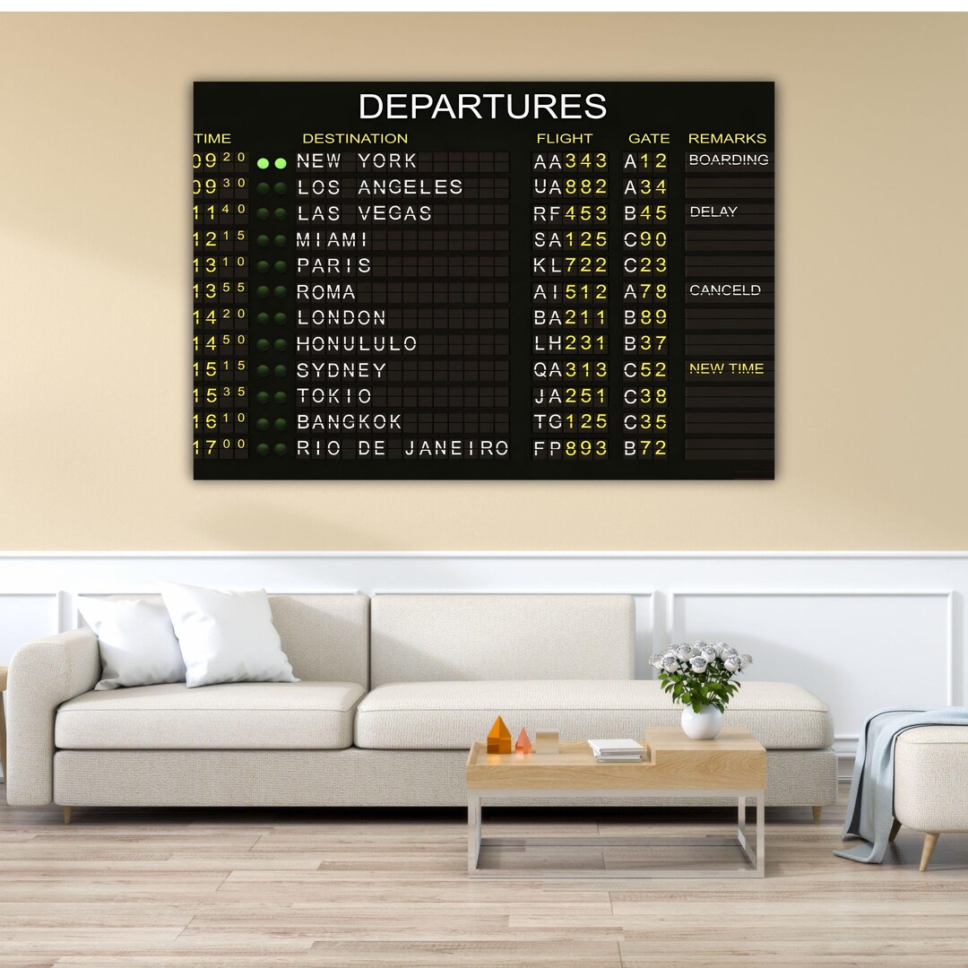 Departures Wall Decor Departures Poster Departures Ready to Hang Canvas ...