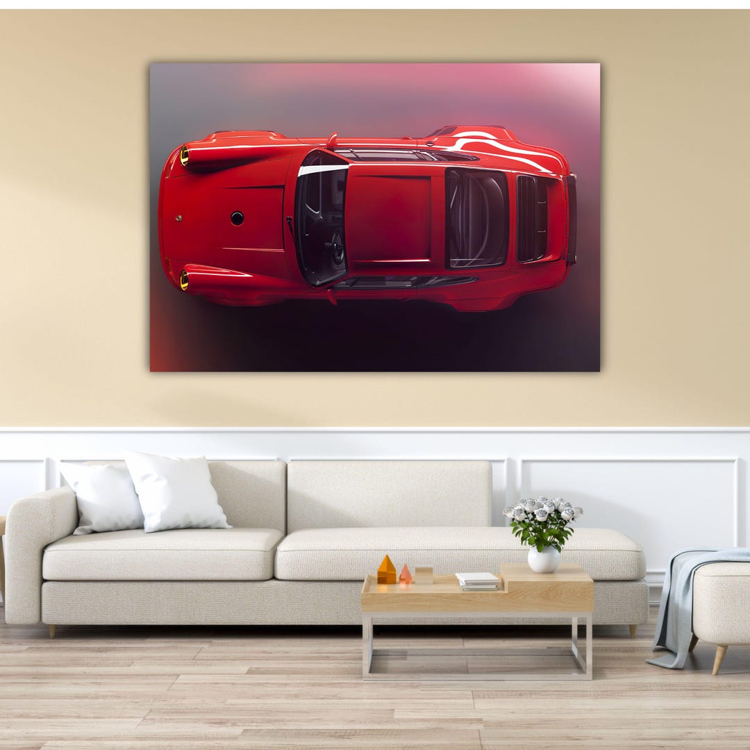 Red Porsche 911 Canvas 911 Carrera Poster Office Wall Decor Porsche 911 ...
