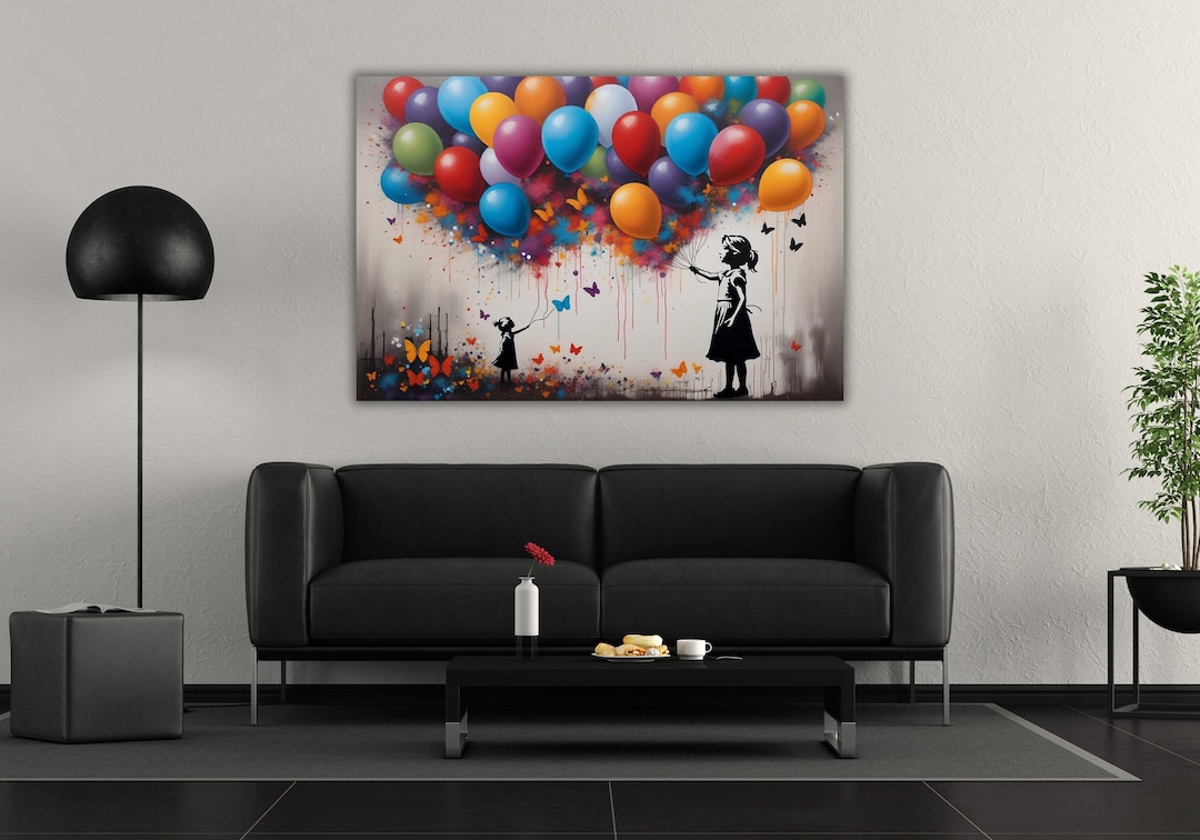 Banksy Child With Fliying Balloons Art Canvas,modern Wall Art,banksy ...