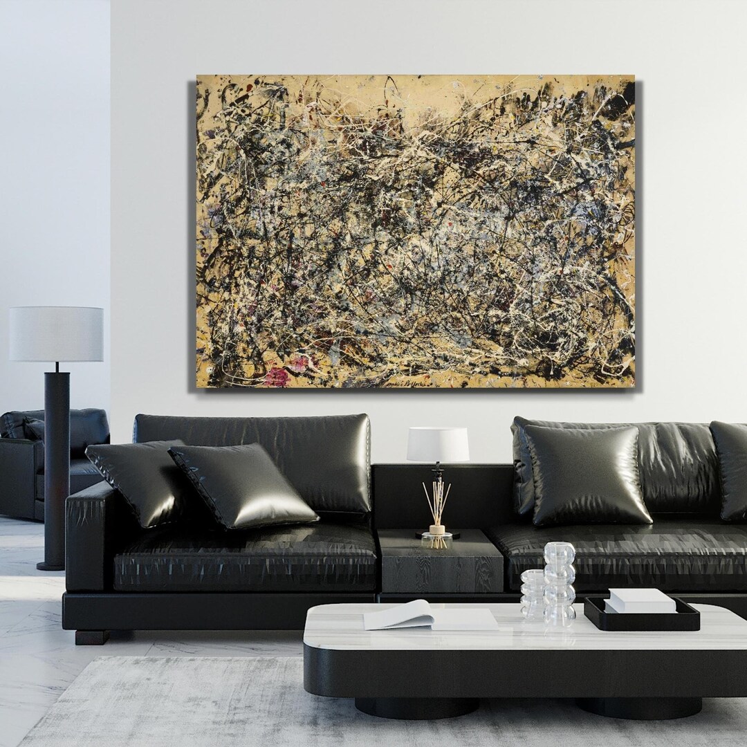 Jackson Pollock Paint Reproduction Canvas Wall Art,office Room Decor ...