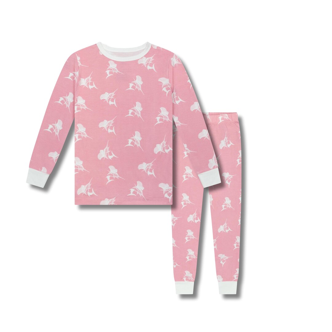 Pink Bamboo Sailfish Two-piece Pajama Set - Etsy