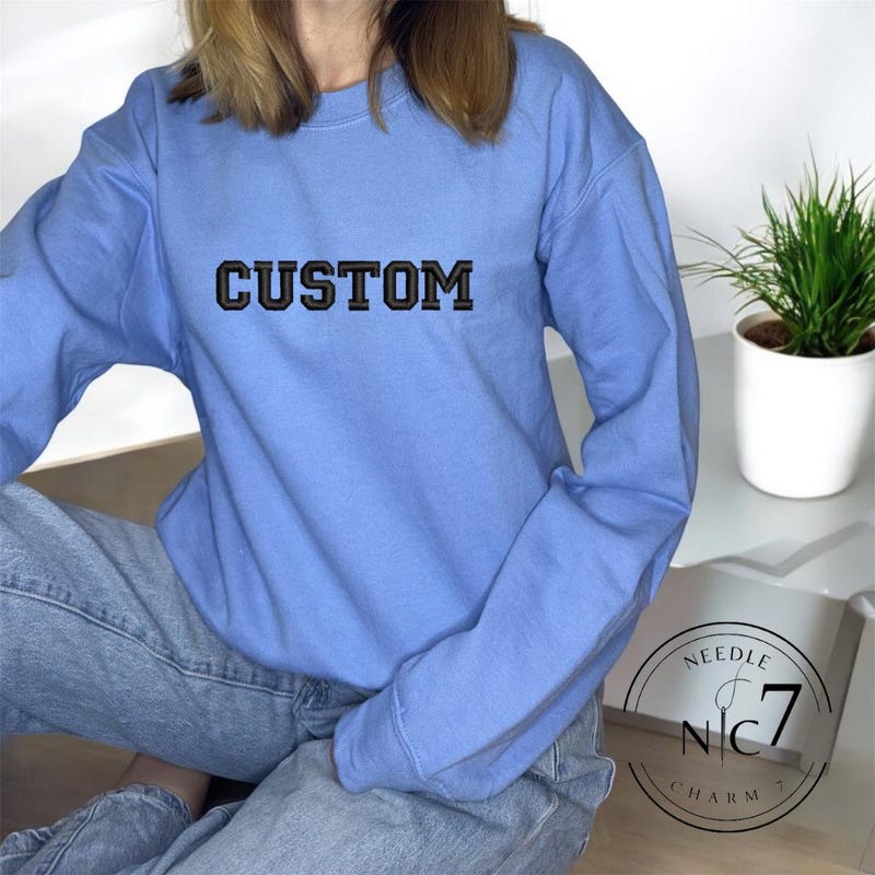 Embroidered Sweatshirt - Etsy