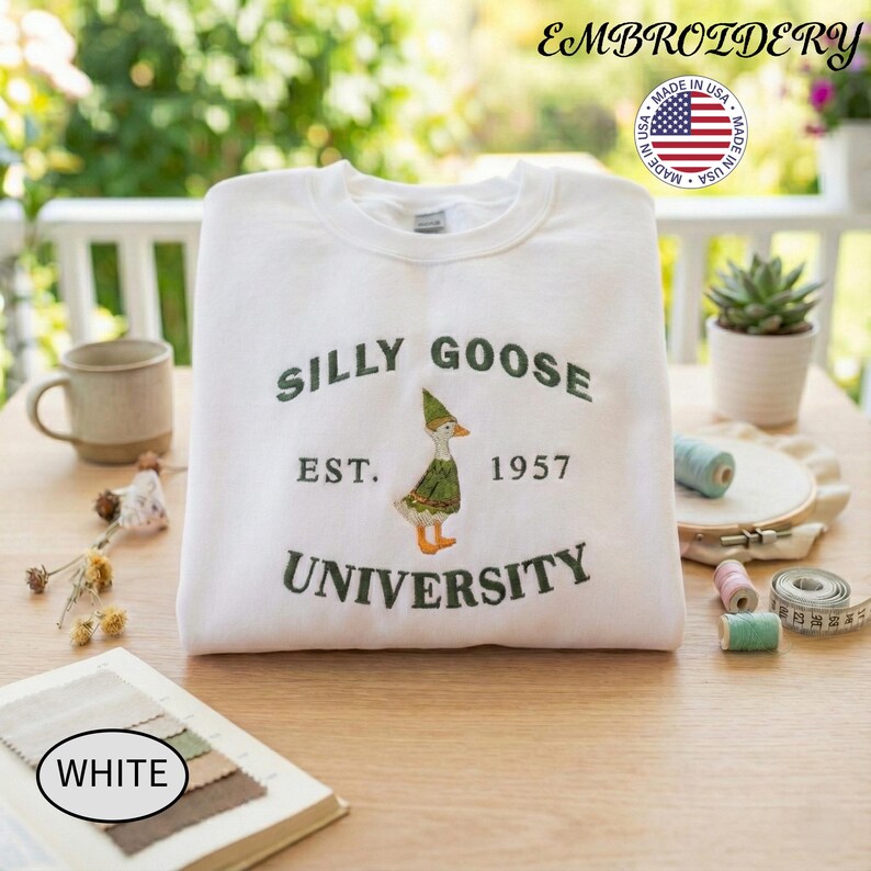 Custom Silly Goose University Embroidered Sweatshirt | Personalized Est ...