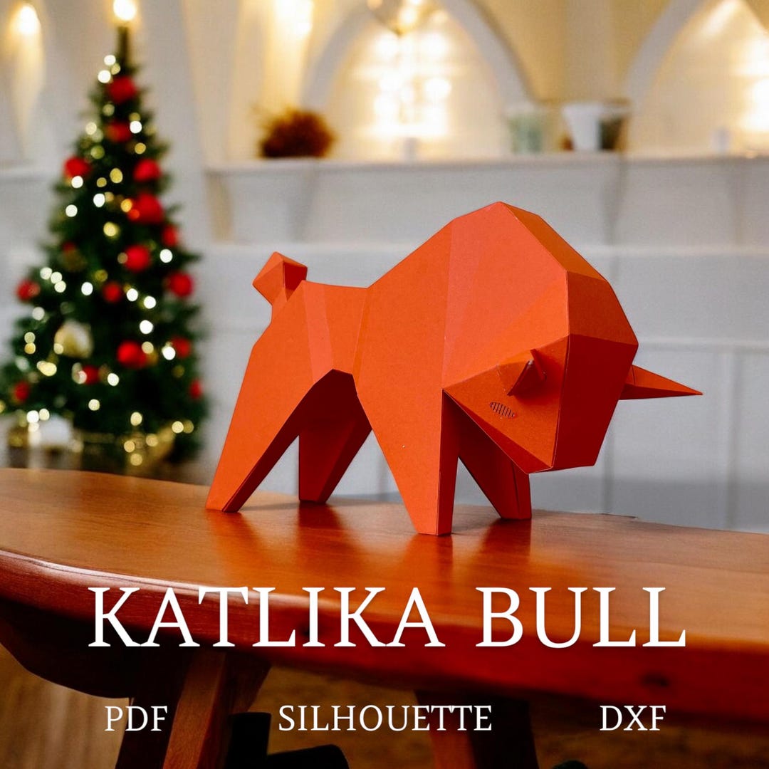 Low Poly Mini Bull Model, Minimalist Decoration, 3D Puzzle & Sculpture ...