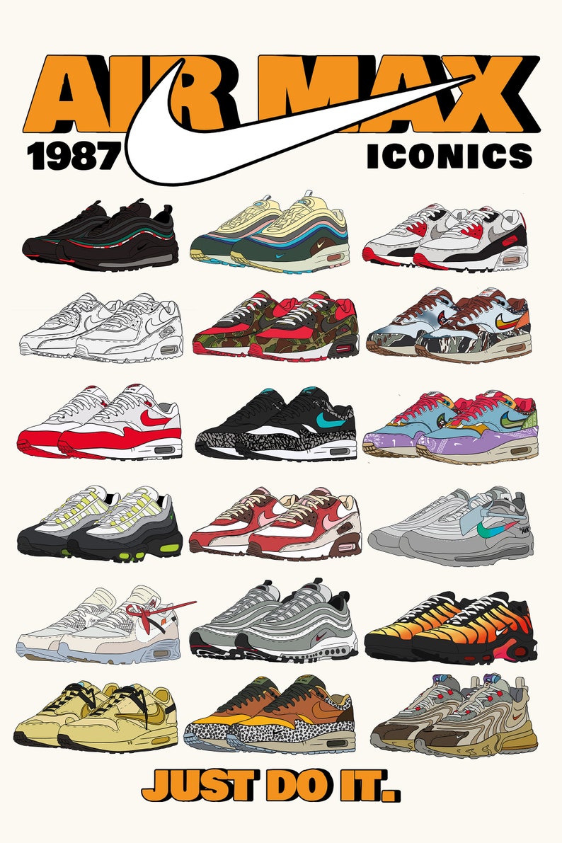 Vintage Air Max Sneaker Poster-hypebeast Wall Art-vintage Sneaker ...